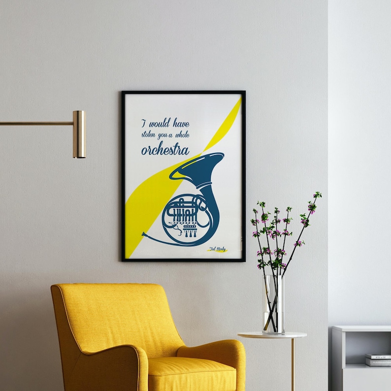 Blue French Horn How I Met Your Mother Poster, Ted Mosby HIMYM Wall Art ...