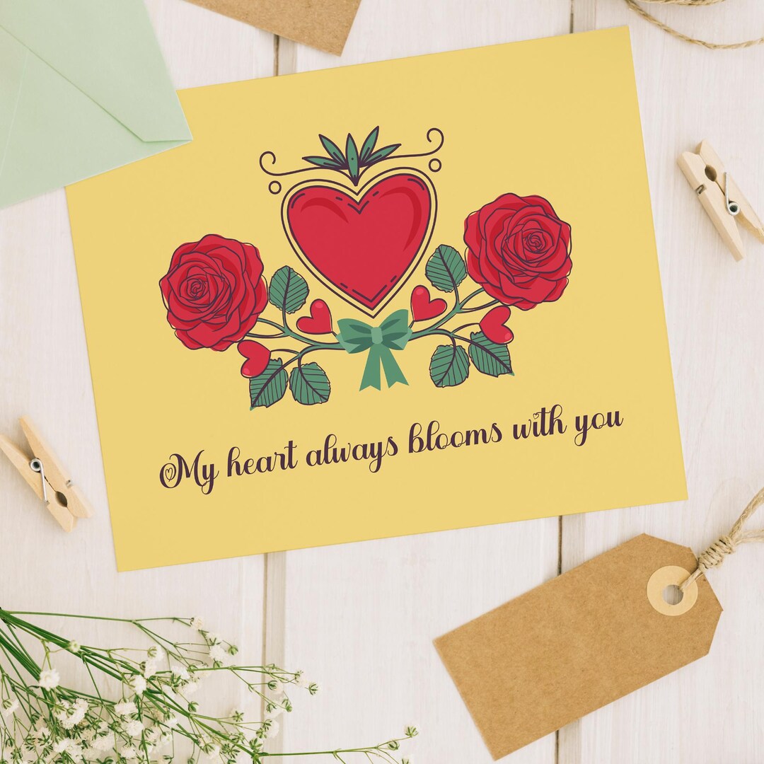 Printable Love Card | Couple's Digital Card | Digital Download | Love ...