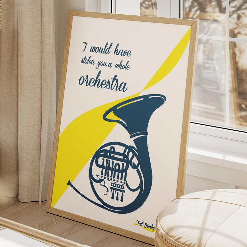 Blue French Horn How I Met Your Mother Poster, Ted Mosby HIMYM Wall Art ...