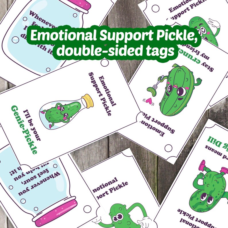 Emotional Support Pickle Tags for Crochet Items - 9 Printable Labels ...