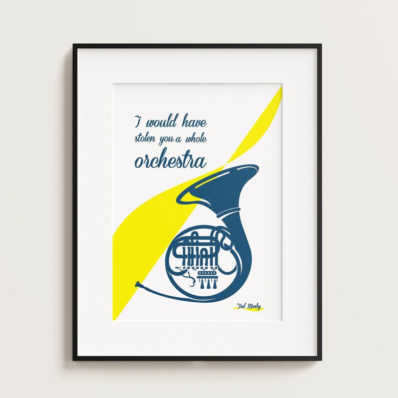 Blue French Horn How I Met Your Mother Poster, Ted Mosby HIMYM Wall Art ...