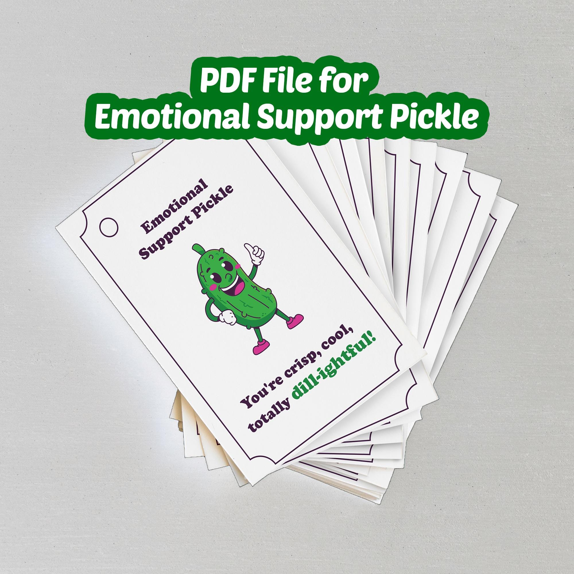 Emotional Support Pickle Tags for Crochet Items - 9 Printable Labels ...