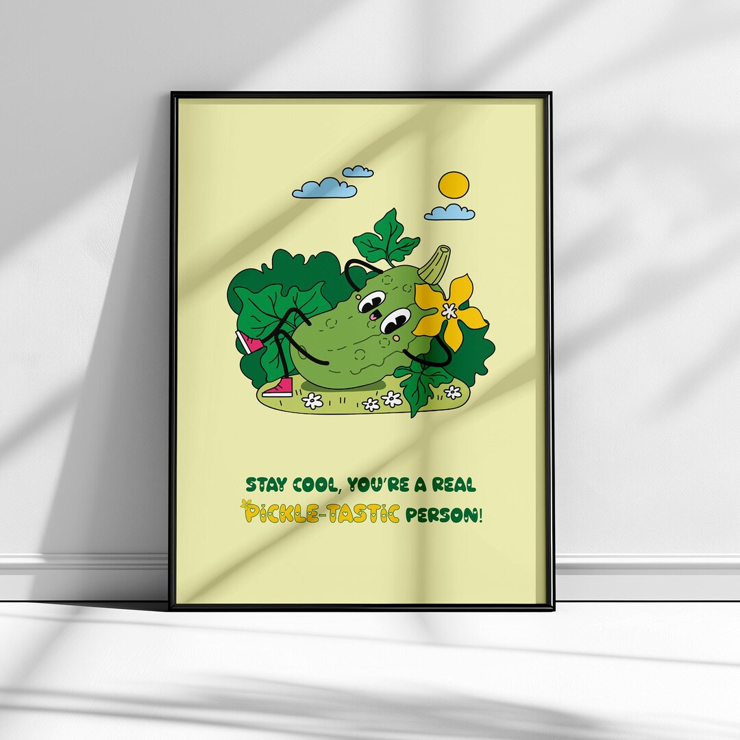 Emotional Support Pickle Poster Digital Download | Funny Positive ...