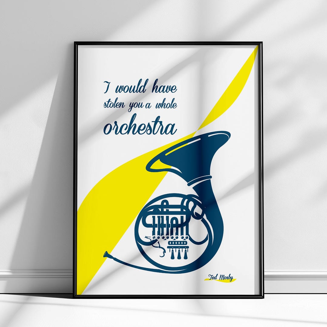 Blue French Horn How I Met Your Mother Poster, Ted Mosby HIMYM Wall Art ...