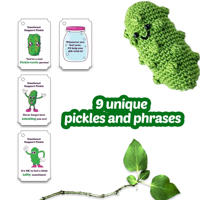 Emotional Support Pickle Tags for Crochet Items - 9 Printable Labels ...