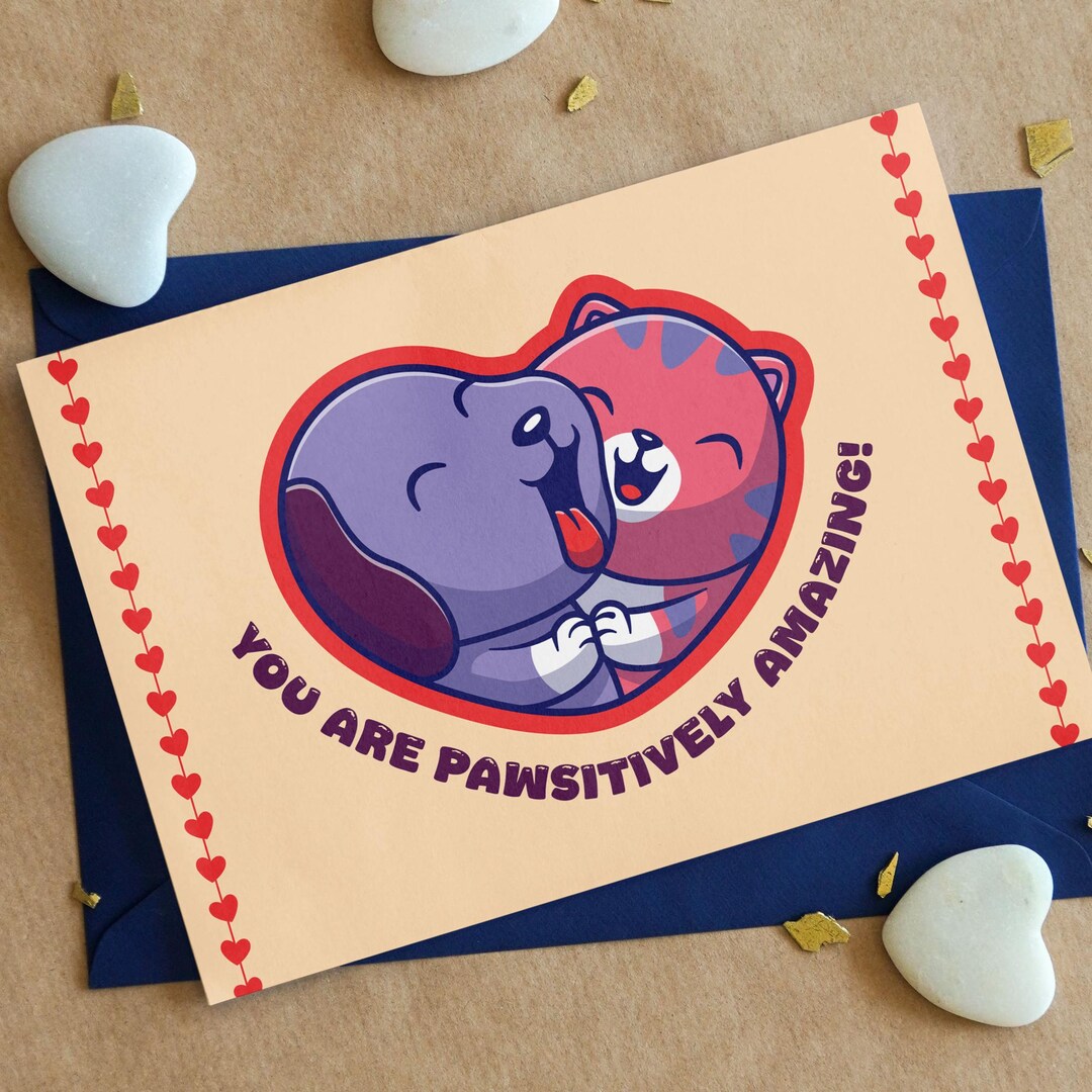 Printable Love Card for Pet Lovers | Digital Download | Cute Love ...