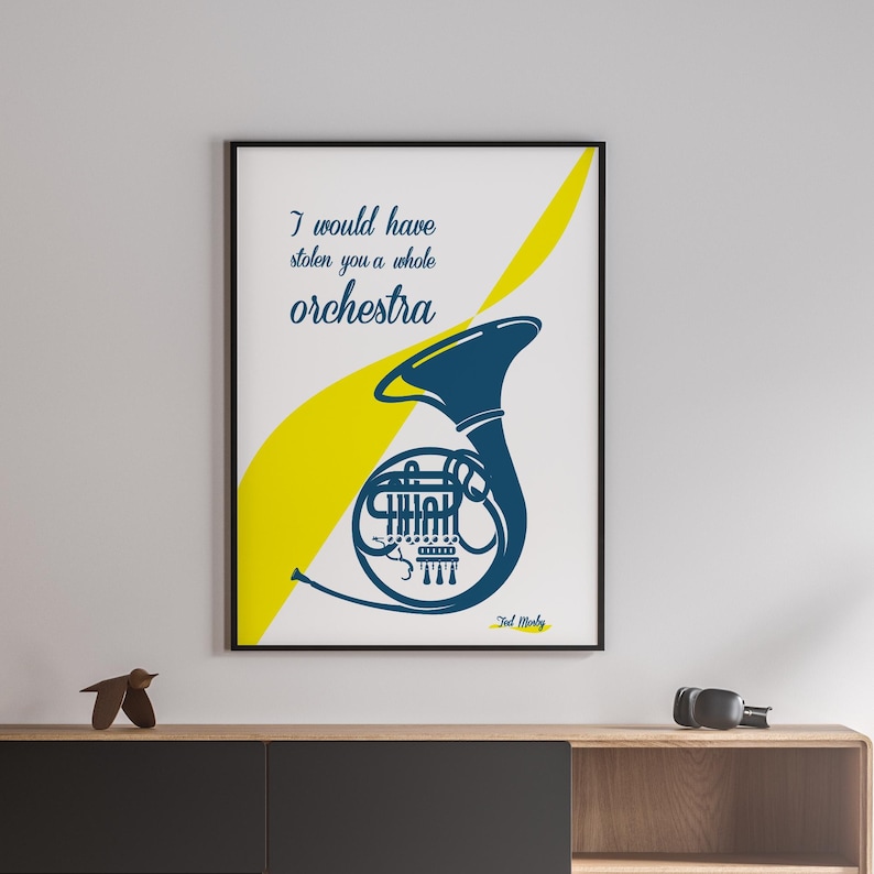 Blue French Horn How I Met Your Mother Poster, Ted Mosby HIMYM Wall Art ...