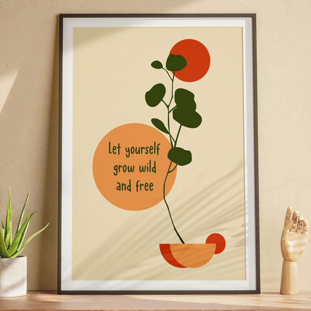 Emotional Support Inspirational Wall Art Boho Poster, Motivational ...
