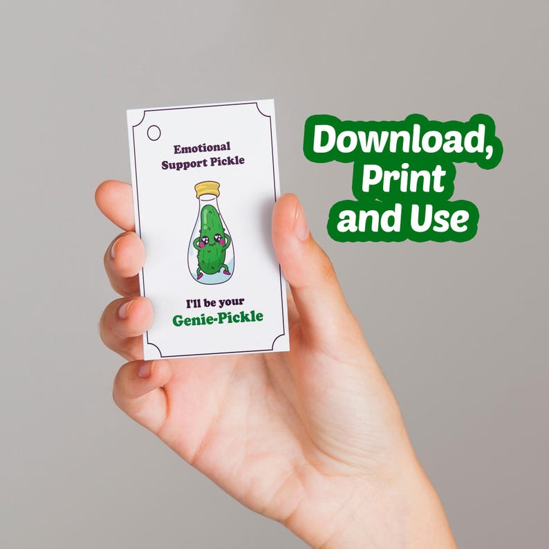 Emotional Support Pickle Tags for Crochet Items - 9 Printable Labels ...