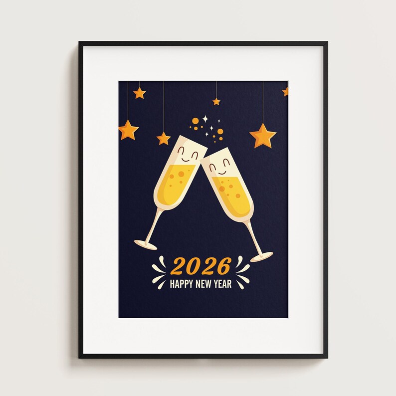 2026 New Year's Eve Decor Printable Poster, Celebration Wall Art ...