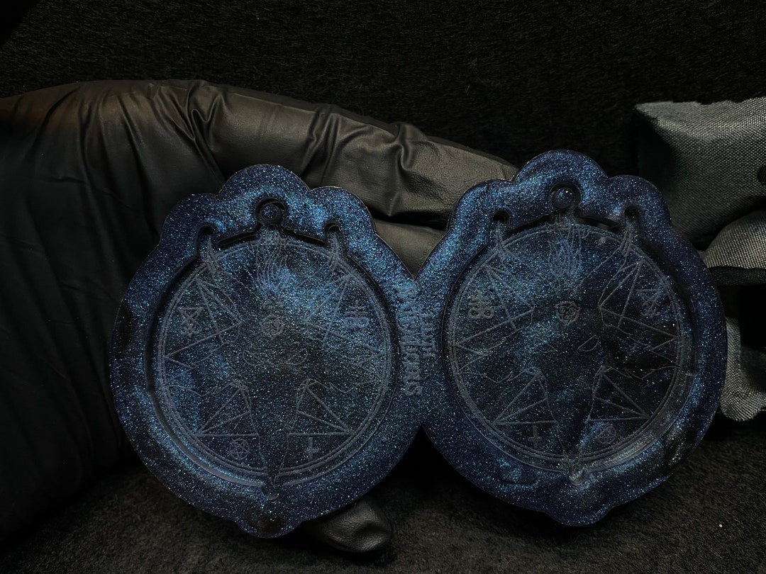 Baphomet Satanic Circle Earrings, Siliconmould, Silikonform, Gothic ...