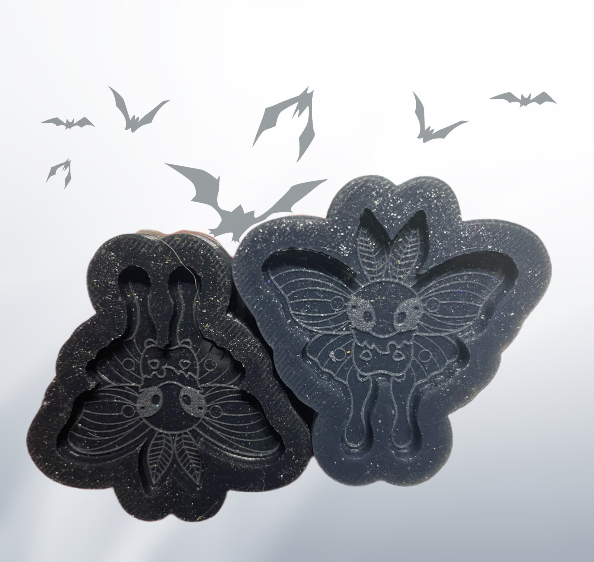 Moon-moth Pair, Siliconmould, Silikonform, Gothic, Resinmold, Spooky ...