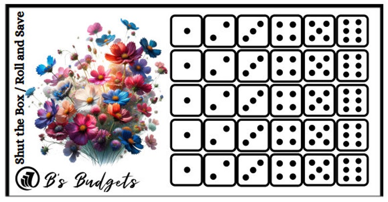 Digital Wildflower Shut the Box or Roll and Save - Etsy