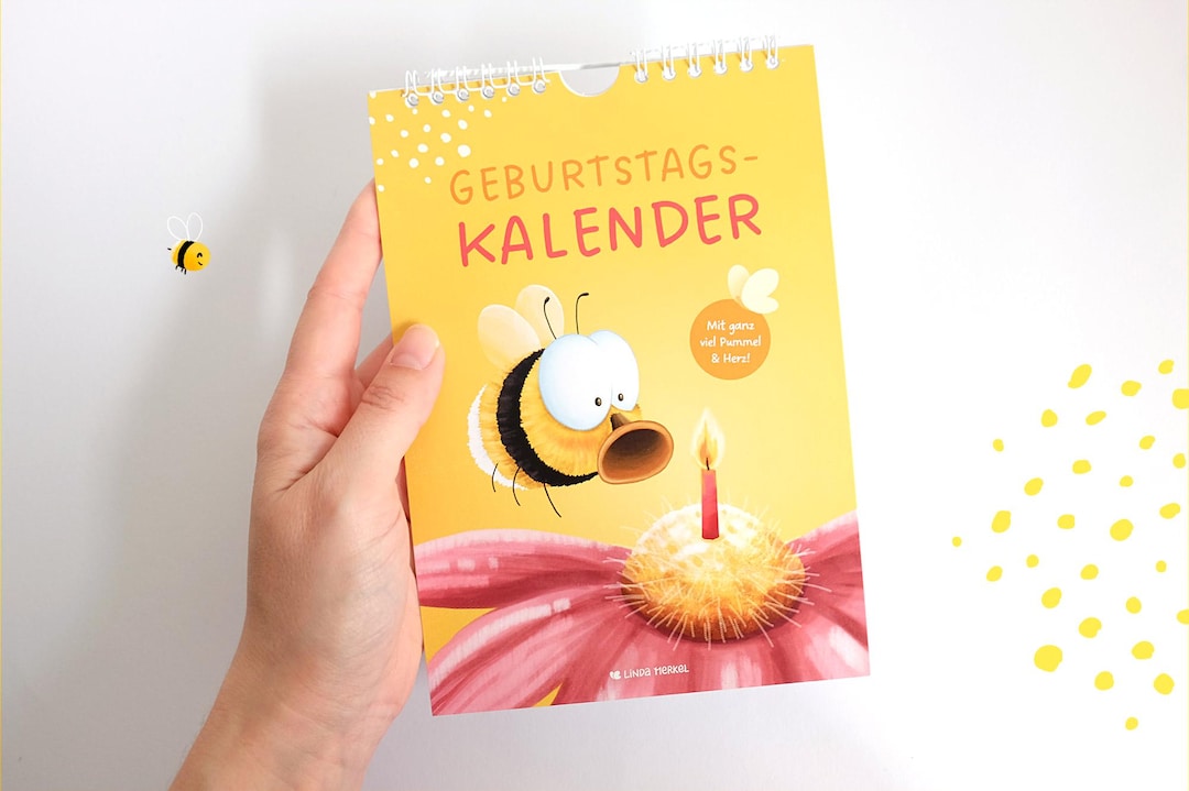 Birthday Calendar Pummel the Bumblebee, Perpetual Calendar A5, Spiral ...