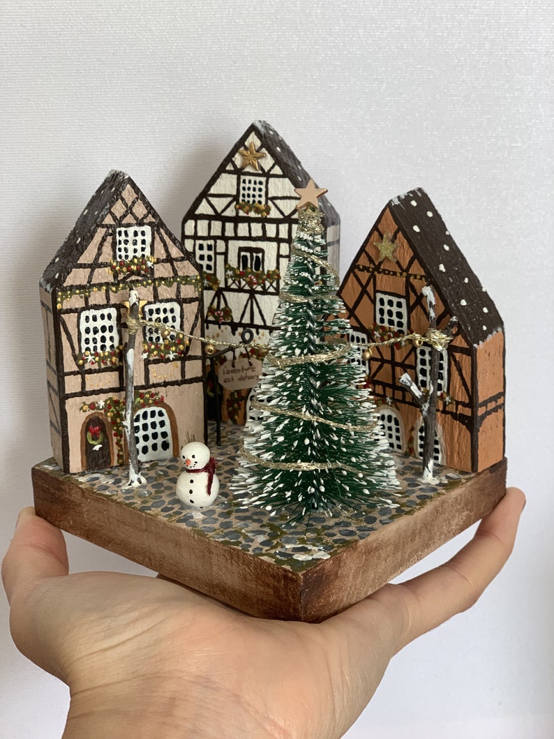 Miniature Colmar Christmas Village: Wooden Holiday Decor - Etsy