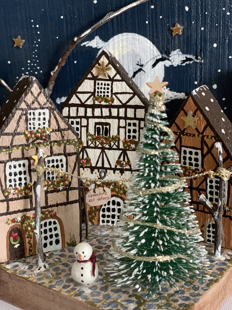 Miniature Colmar Christmas Village: Wooden Holiday Decor - Etsy