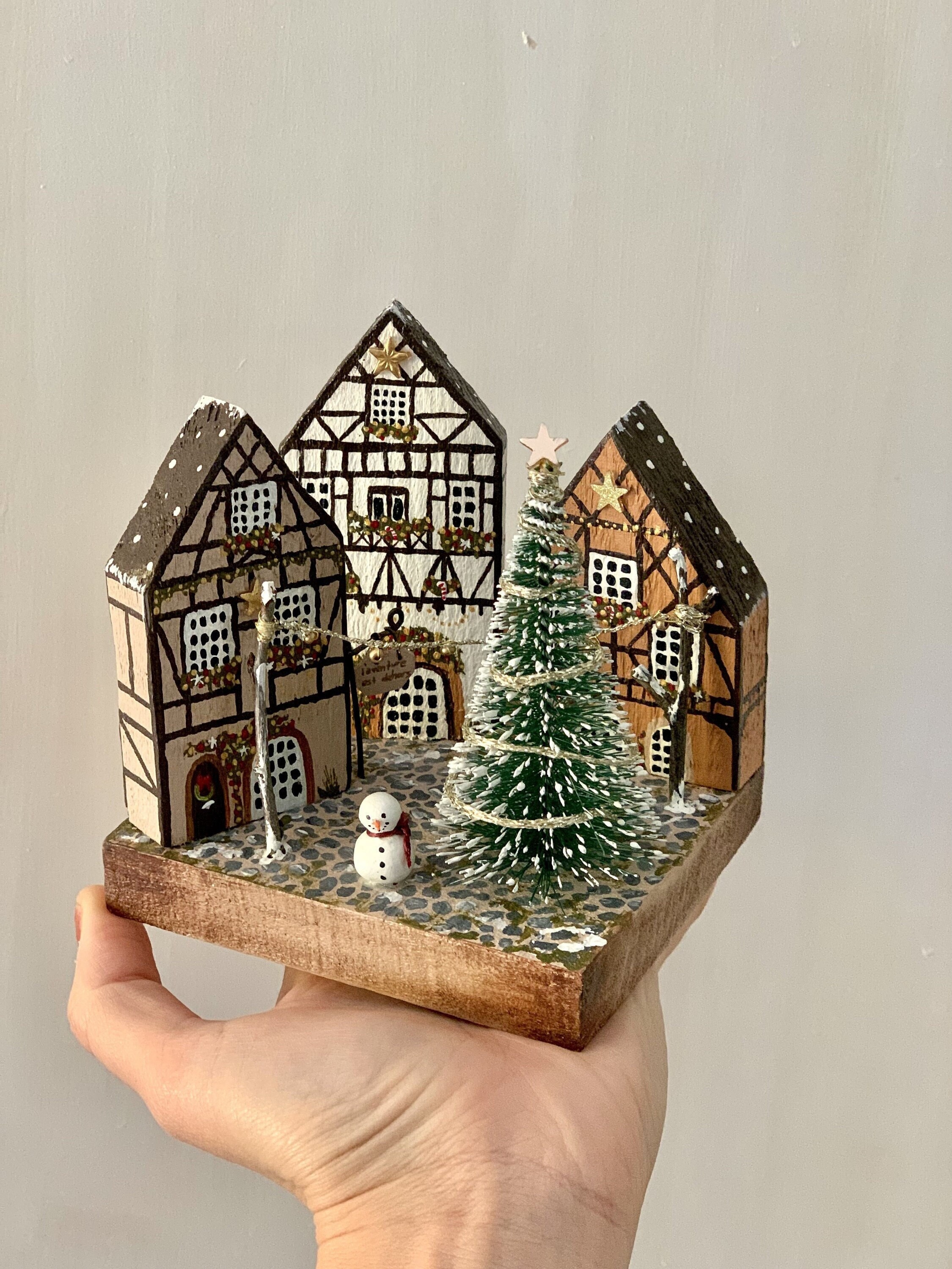 Miniature Colmar Christmas Village: Wooden Holiday Decor - Etsy