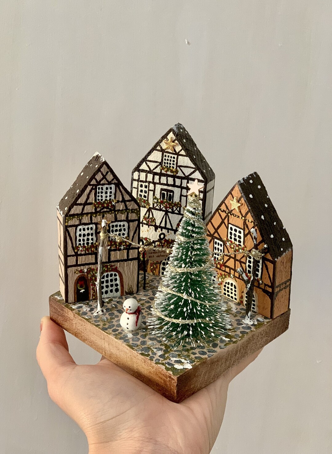 Miniature Colmar Christmas Village: Wooden Holiday Decor - Etsy