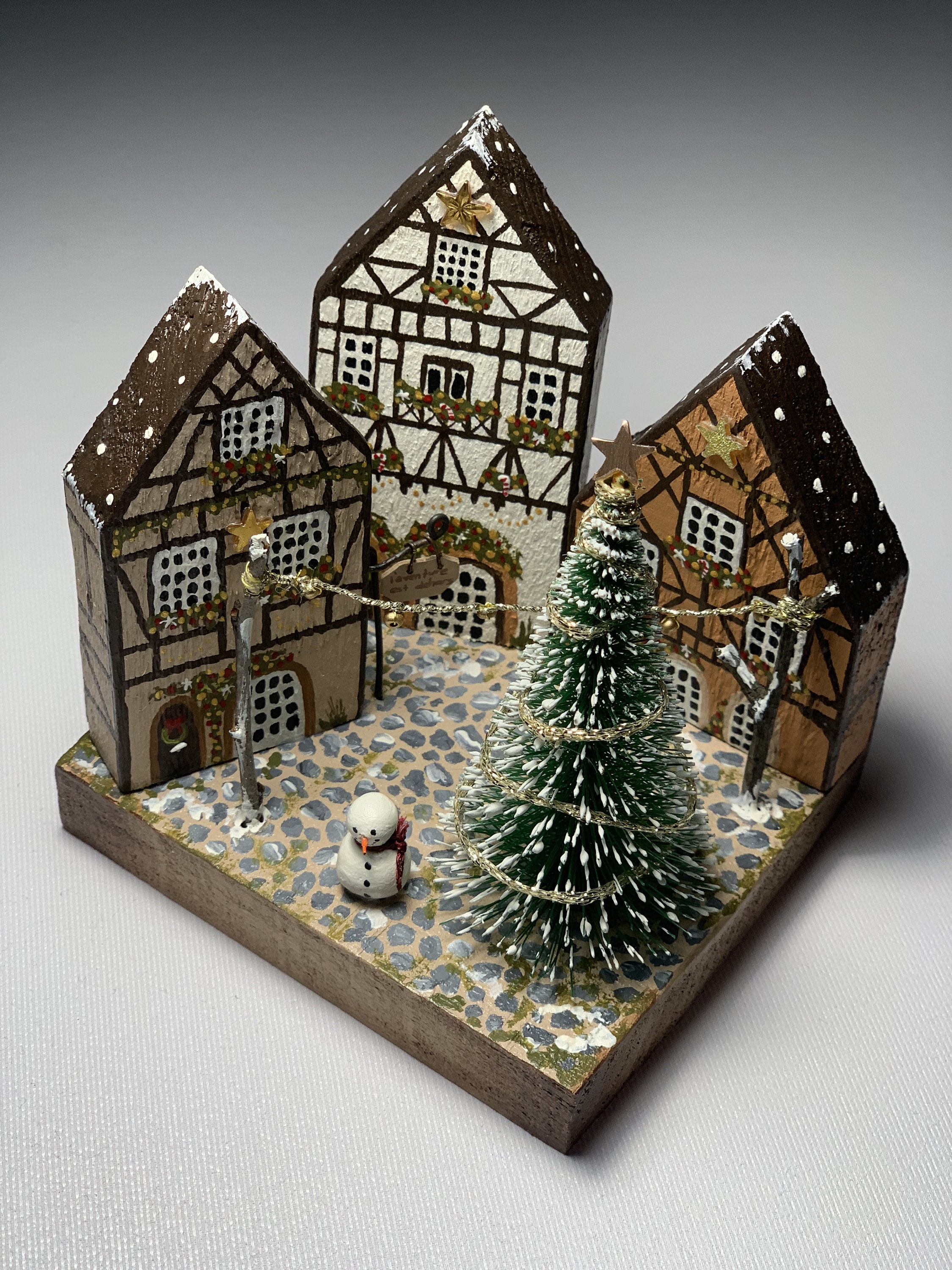 Miniature Colmar Christmas Village: Wooden Holiday Decor - Etsy