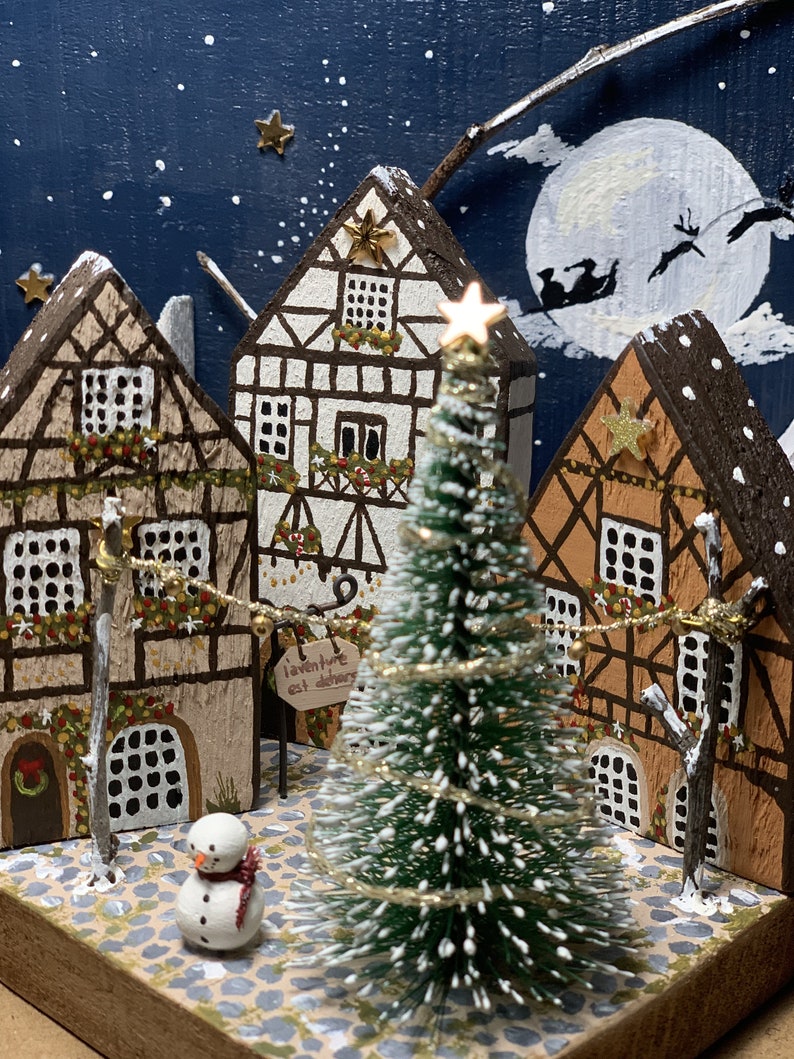 Miniature Colmar Christmas Village: Wooden Holiday Decor - Etsy