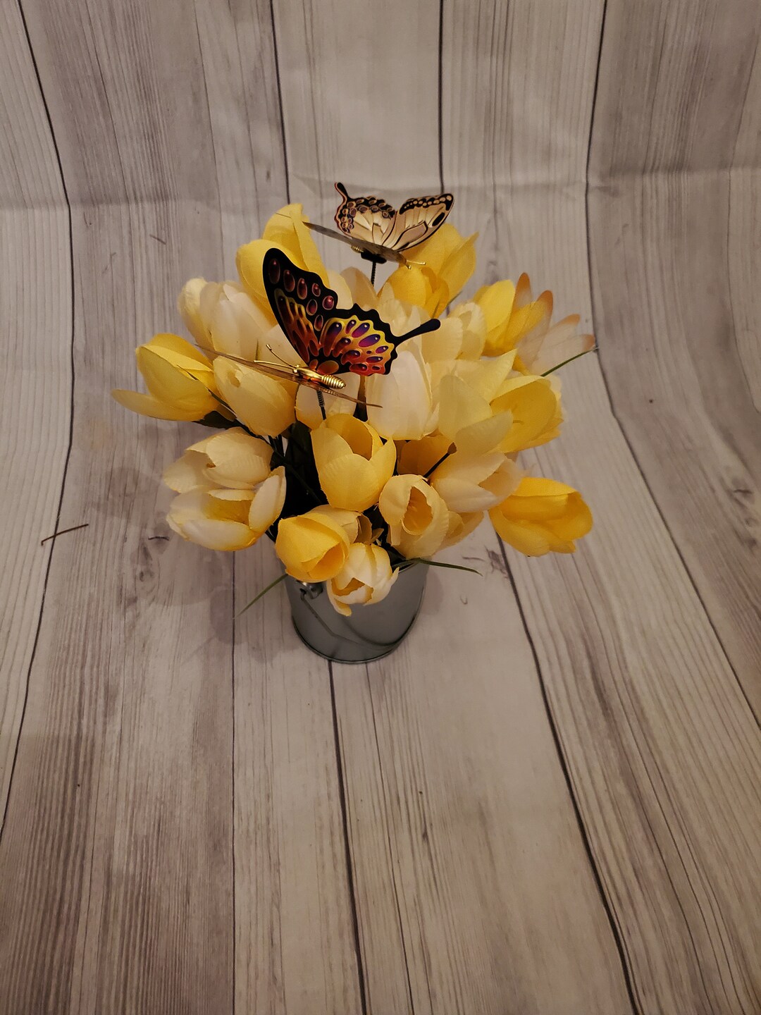 Yellow Tulips in a Can Vase - Etsy UK