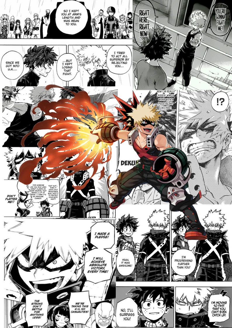 Katsuki Bakugo Manga Panel Poster Boku No Hero Poster - Etsy Finland