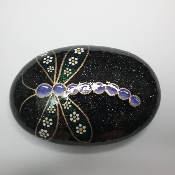 Dragonfly Painted Rock - Etsy