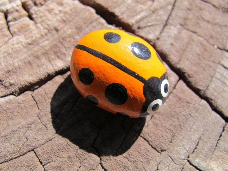 Set of 3 Ladybug Rocks-painted Rocks-pet Rocks-fairy Garden-small Gift ...