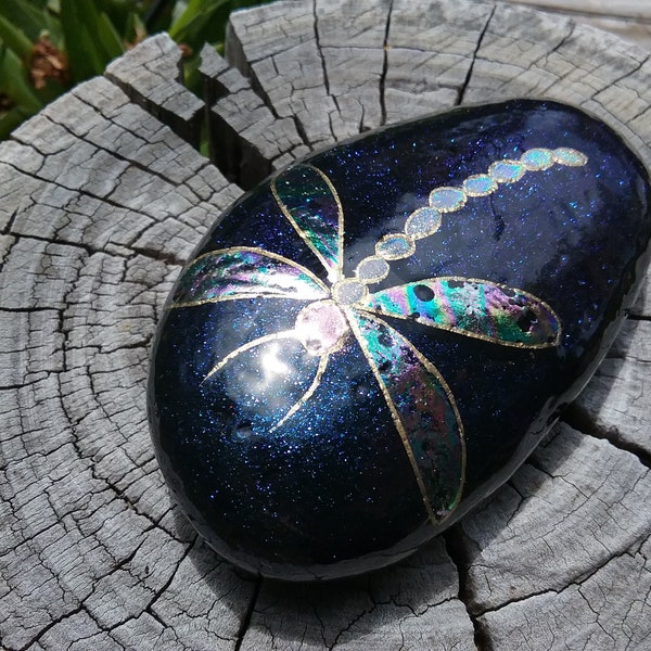 Dragonfly Painted Rock - Etsy
