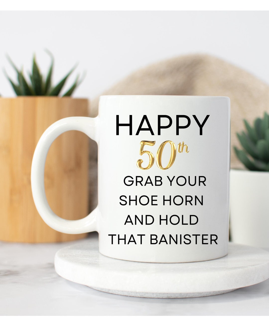 50th Birthday Mug Gift for Men and Women, Milestone Birthday Coffee Cup ...