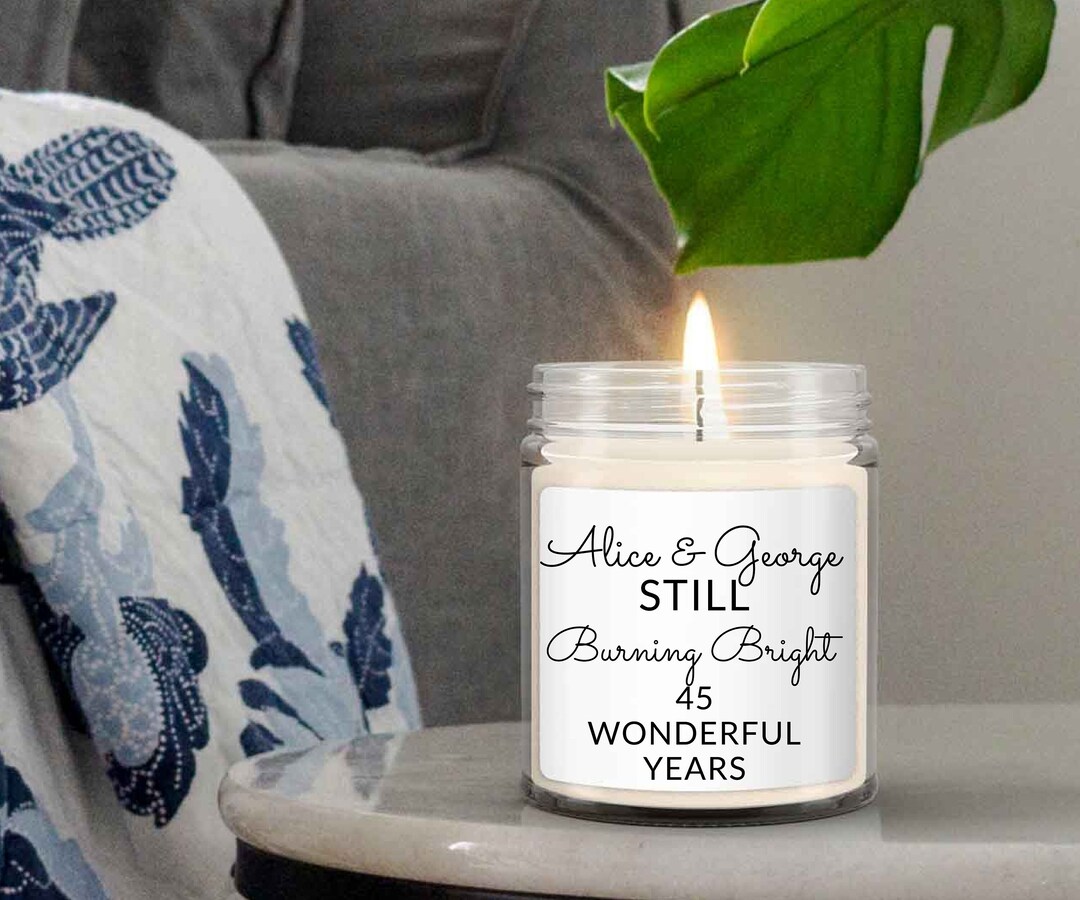 45th Anniversary Candle – Personalized Sapphire Gift, Custom Wedding ...
