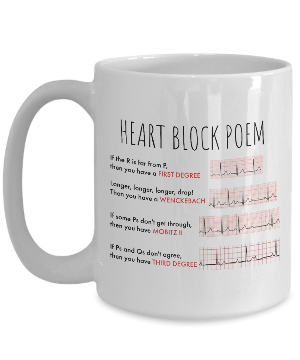 Cardiac Nurse Mug – Funny Heart Block Poem Gift, Medical Student ...