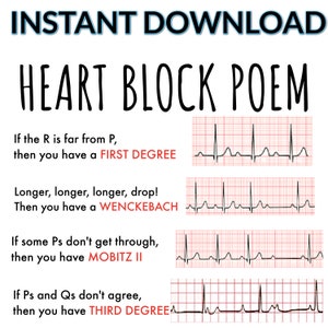 Heart Block Poem – Cardiac Rhythms Guide for Nurses, Funny ECG ...