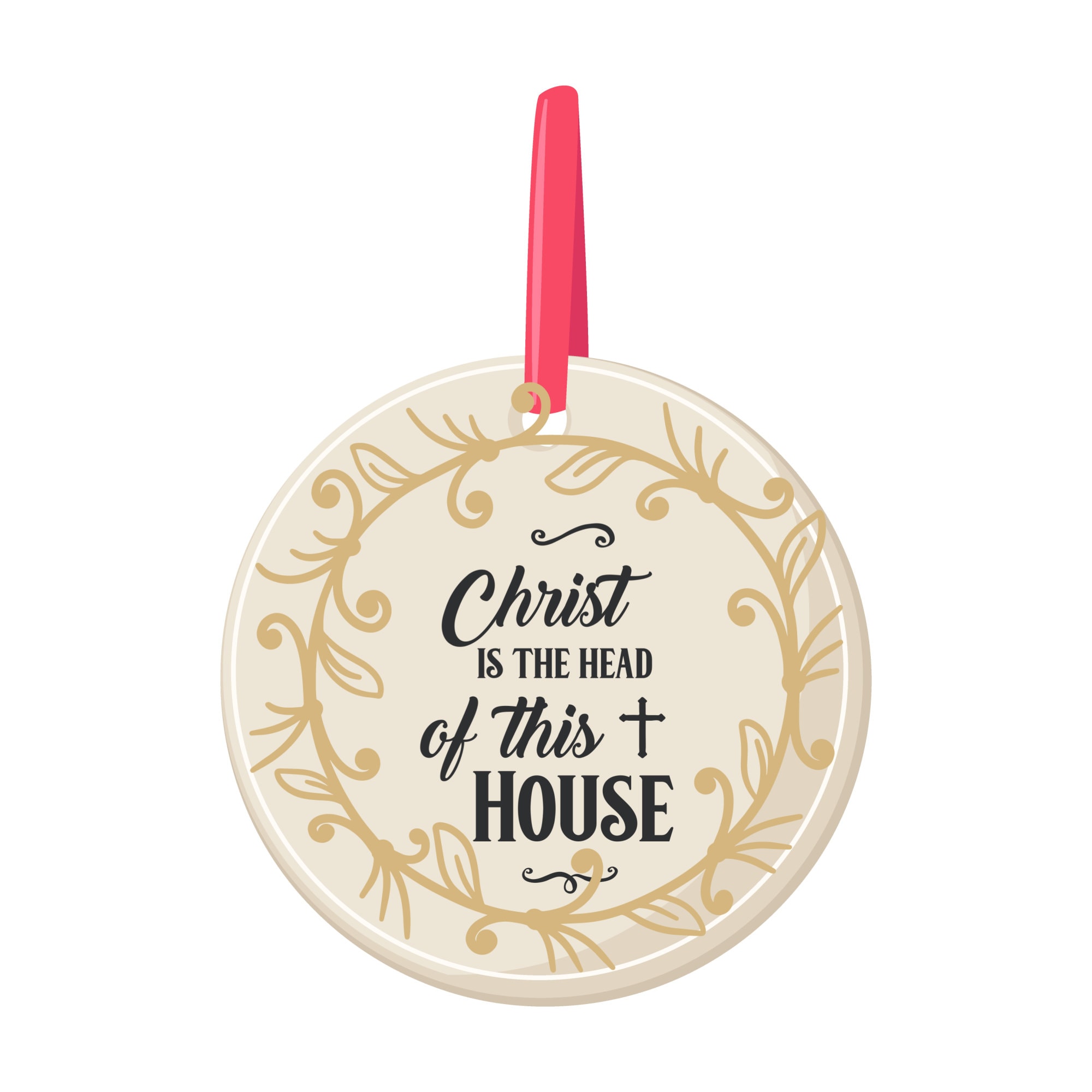 Christ is the Head of This House Christmas Tree Ornament, Minimalist ...