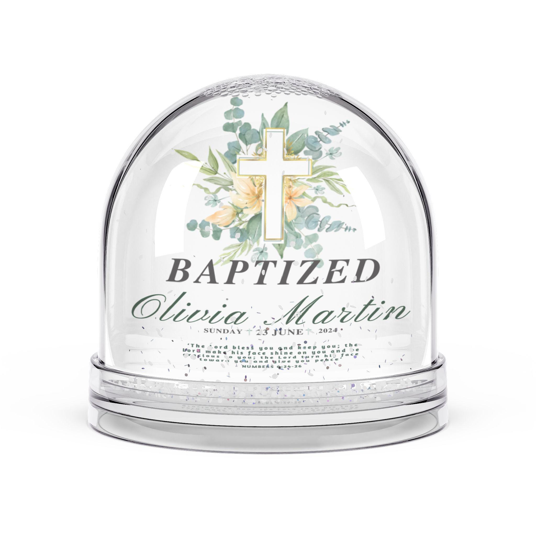 Personal Baptism Gift, Personalized Baptism Snow Globe, Custom Keepsake ...