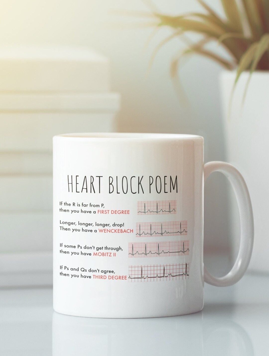 Cardiac Nurse Mug – Funny Heart Block Poem Gift, Medical Student ...