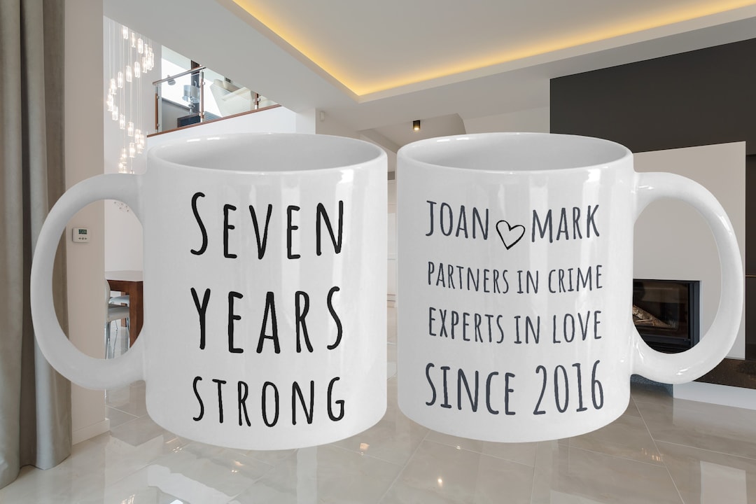 7th Anniversary Mug: Seven Years Strong, Gift for Wife/husband - Etsy