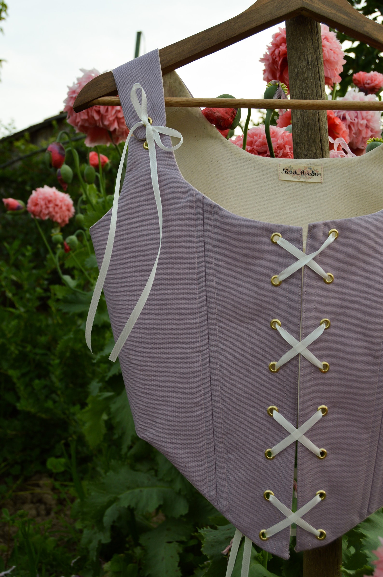 Renaissance Corset Bodice, Solid Color Corset Stays, Cottage Core ...