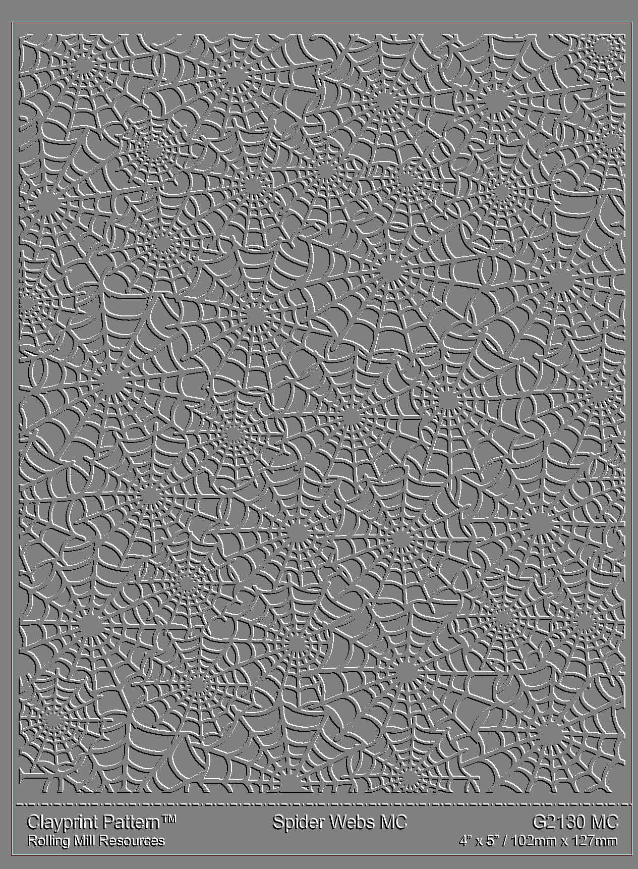 Clayprint ™ Texture for Metal Clay, PMC, Art Clay, Polymer Clay "spider ...