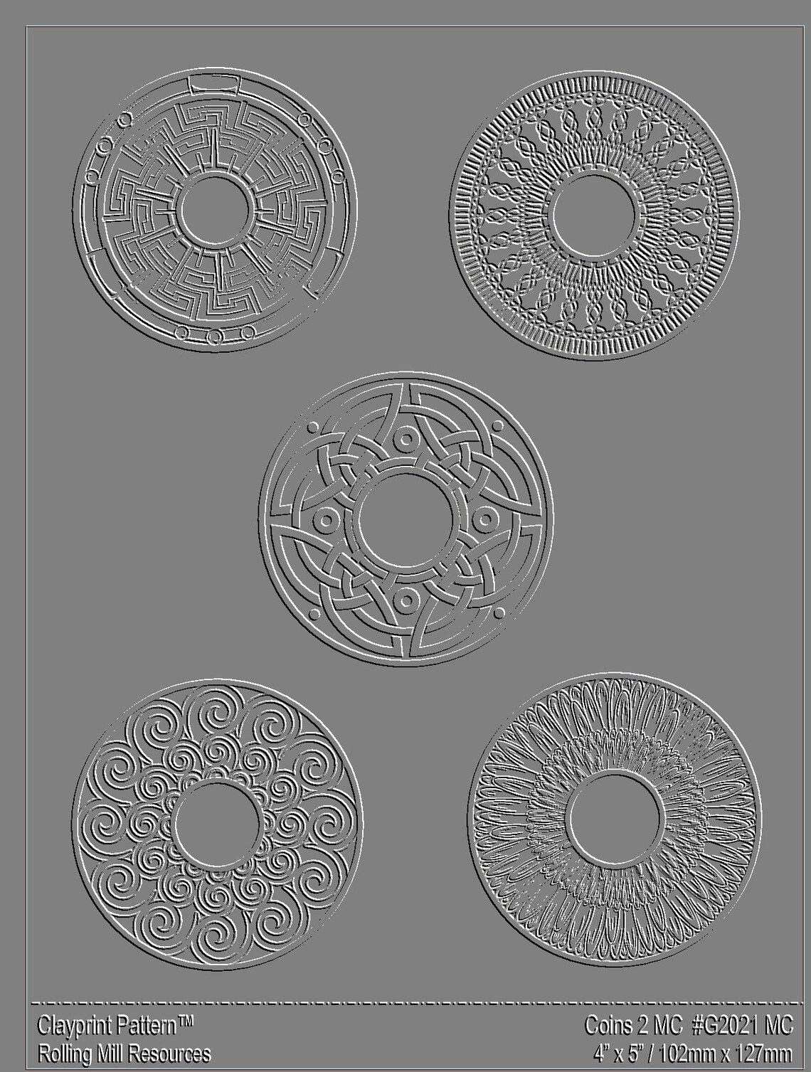 Clayprint ™ Texture for Metal Clay, PMC, Art Clay, Polymer Clay "g2021 ...