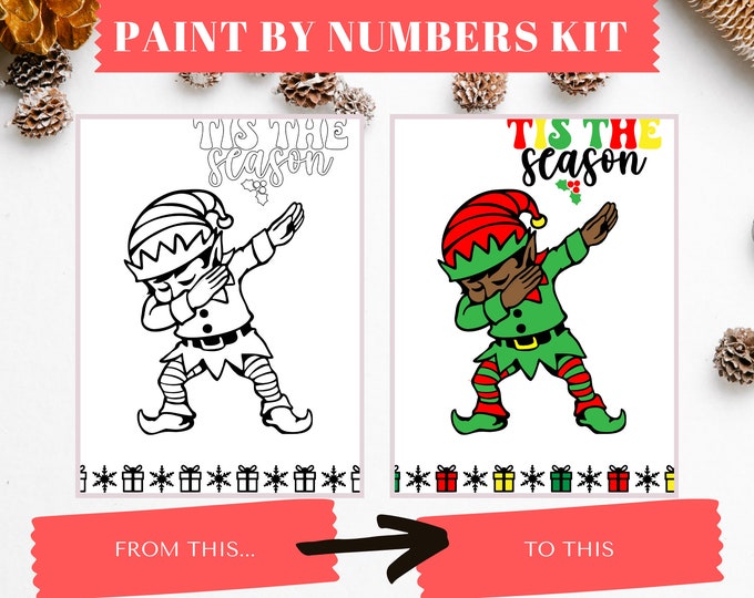 Paint by Numbers, Gift for Kids, DIY Paint Kit, Elf, Black Elf, Home ...
