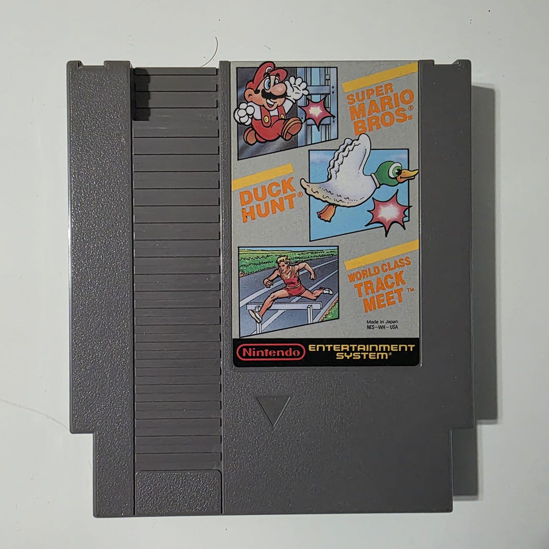 Super Mario Bros Duck Hunt World Class Track Meet NES 1988 Cartridge ...