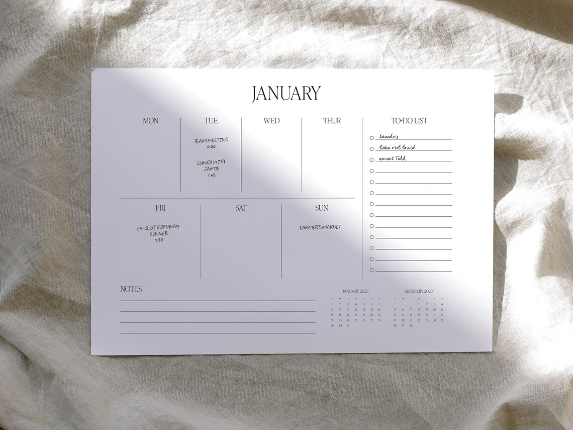 Minimalist Printable Weekly Planner Instant Digital Download - Etsy