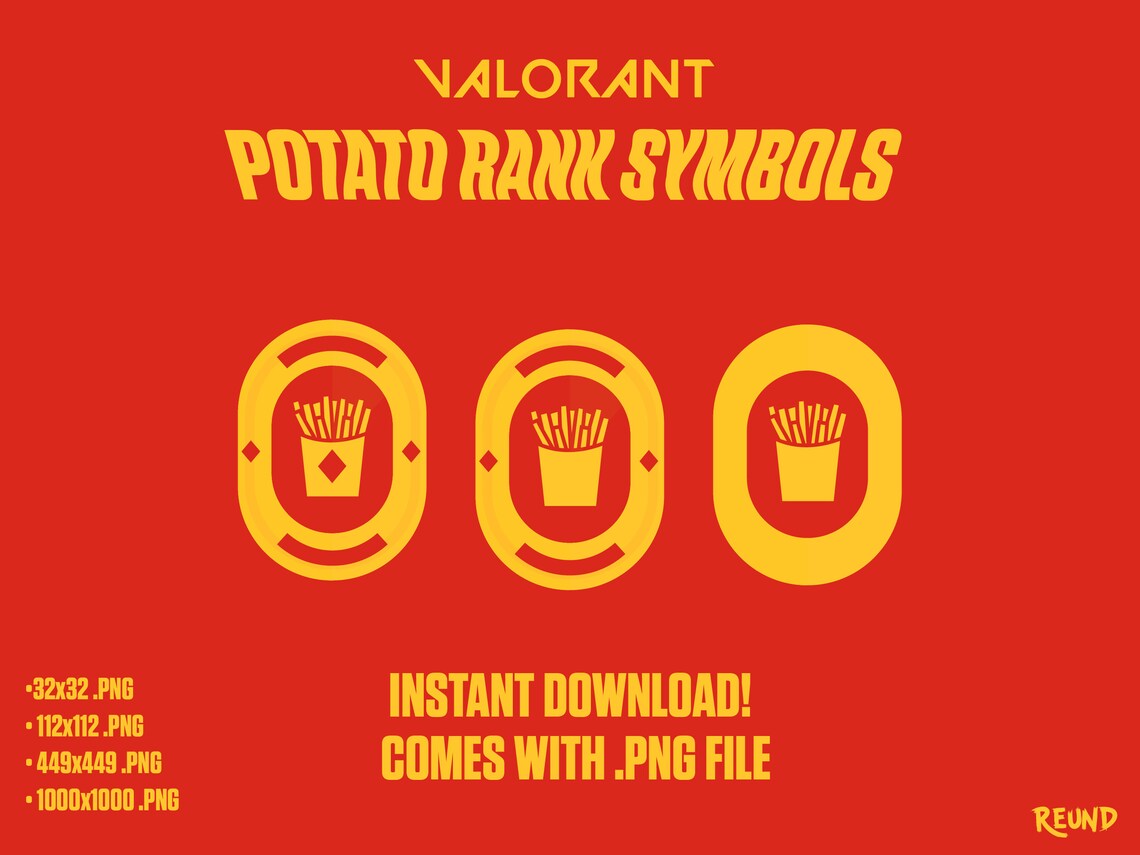 Valorant Potato Rank Symbols, Valorant Potato Rank, Valorant Ranked - Etsy