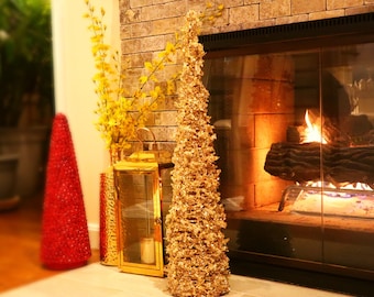 Christmas Tree With LED Lights, Mirror Tree, 3D Wood Xmas Lighting Tree ...