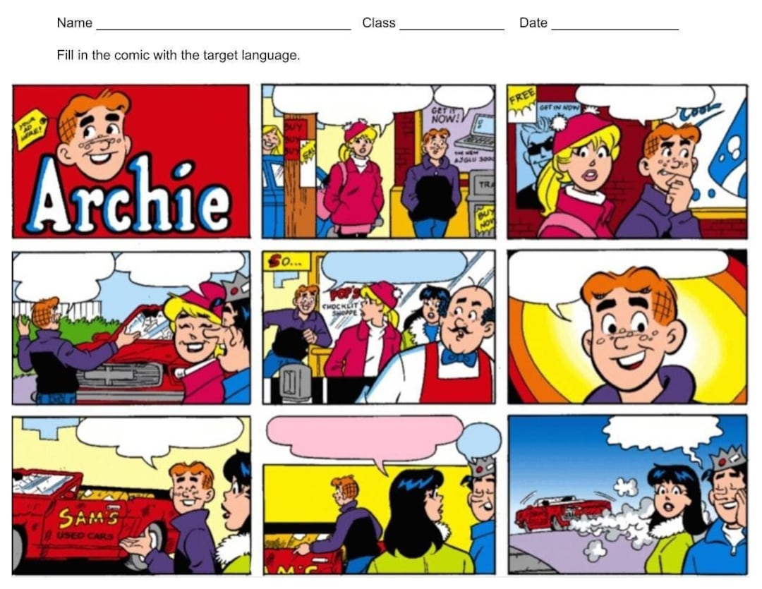 Archie Comics Blank Comic Strips - Etsy