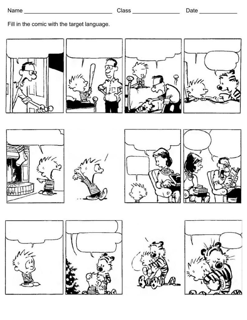 Calvin and Hobbes Blank Comic Strips - Etsy Canada