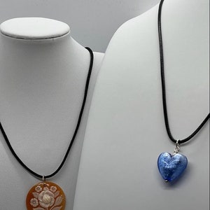 14K Yellow Gold Bell Conch Shell Cameo With Leather Blend Necklace With ...