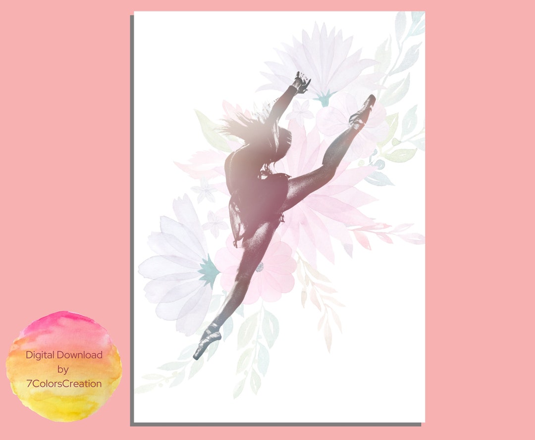 Ballerina Floral Wall Art, Free Woman Print (digital Download) - Etsy