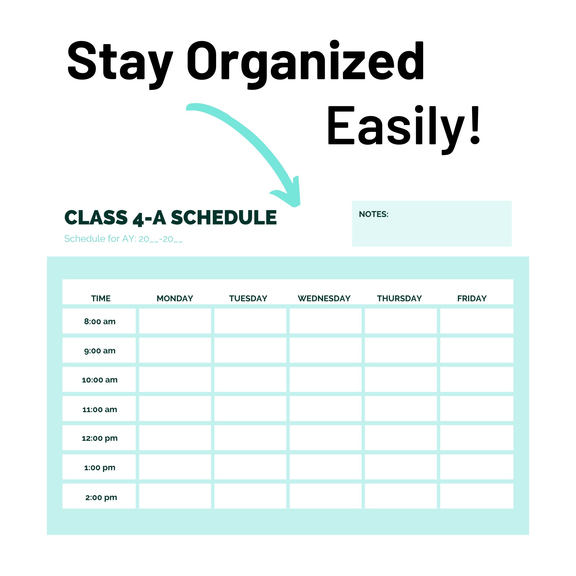 Homeschool Weekly Class Schedule| Schedule Planner| Editable Weekly ...